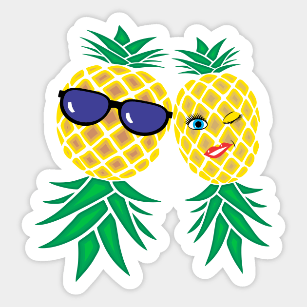 Upsidedown Pineapple Couple - Upsidedown Pineapple - Sticker | TeePublic
